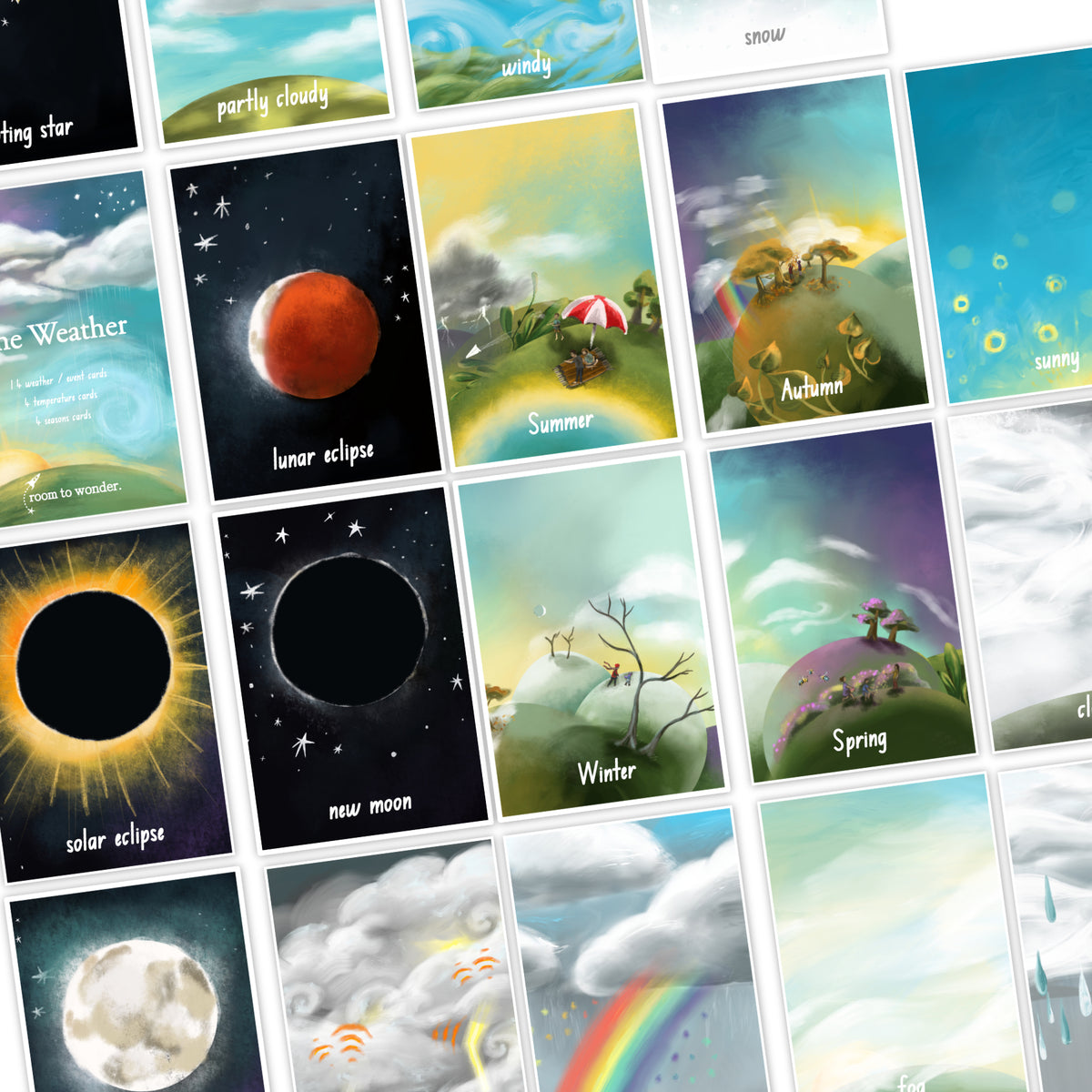 Printable Weather Flashcards, daily ritual cards – Room to Wonder