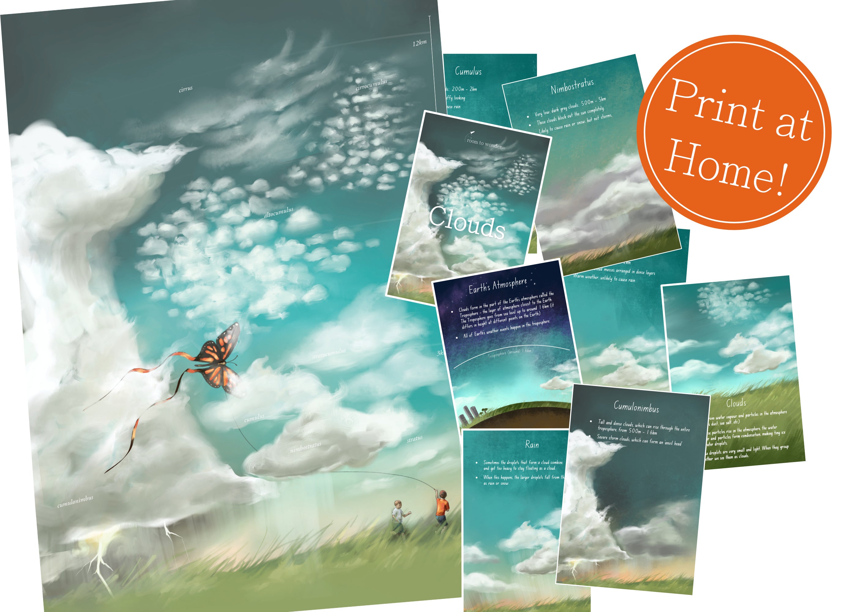 Cloud Types Printable Flashcards and Learning Pack – Room to Wonder